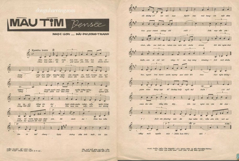 Màu Tím Pensée Và Mối Tình Bi Thương Thời Ly Loạn – Nhạc Vàng